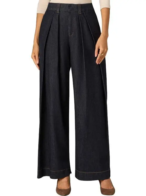 Wit & Wisdom Skyrise Flat Front Wide Leg Jeans - Indigo