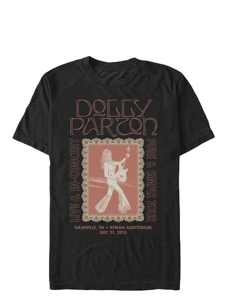 DOLLY PARTON Frame Concert Poster Short Sleeve T-shirt - Black