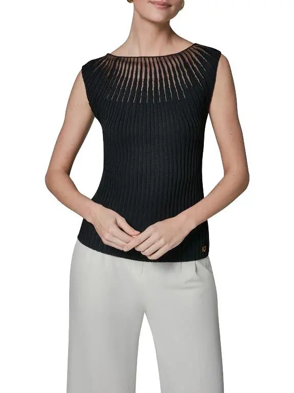 Donna Karan New York Ribbed Sleeveless Sweater - Black