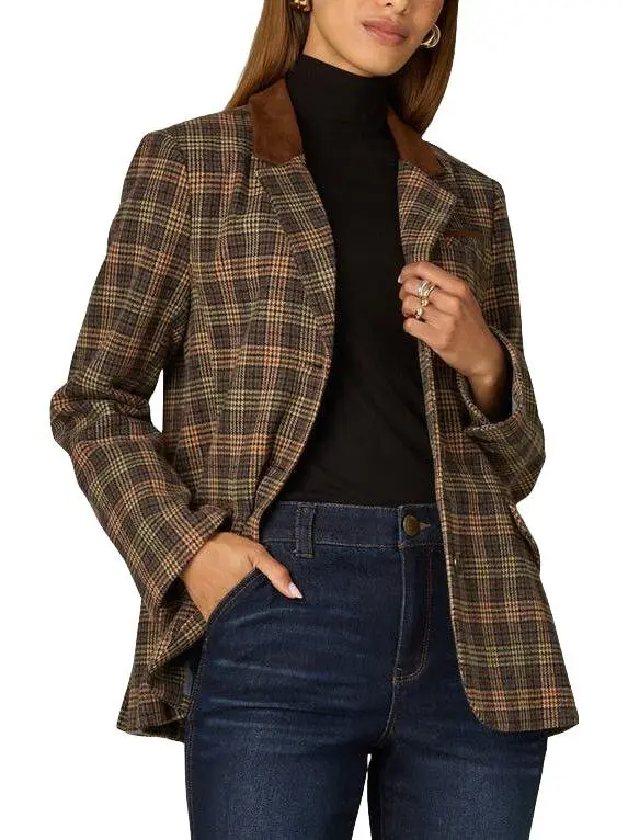Wit & Wisdom Houndstooth Plaid Jacket - Brown Multi