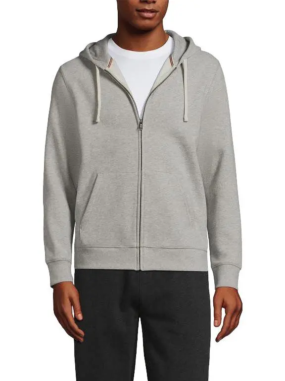 LANDS' END Long Sleeve Serious Sweats Full Zip Hoodie - Gray Heather