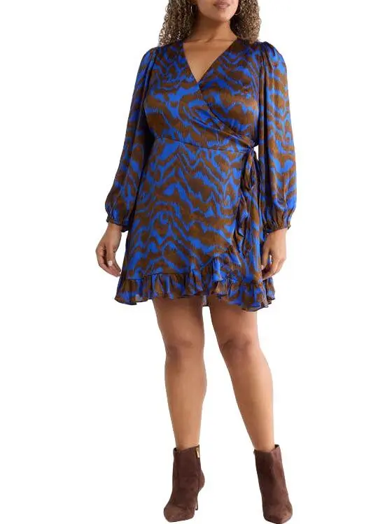 SUGARLIPS Krista Abstract Minidress - Brown-multi