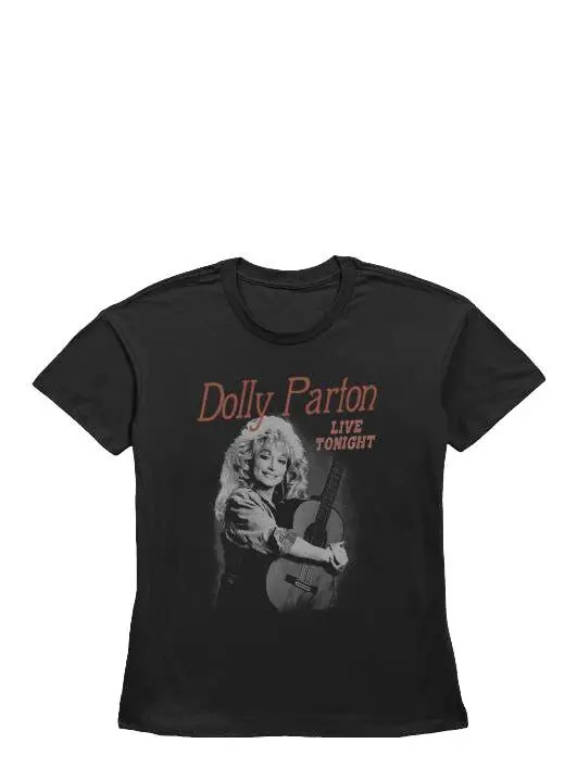 DOLLY PARTON Live Tonight Photoshoot Short Sleeve T-shirt - Black