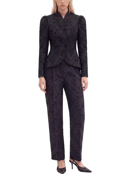 NOCTURNE Balloon Sleeve Wrap Jacket - Black