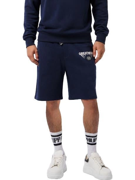 Philipp Plein Fleece Shorts Greatness - Navy