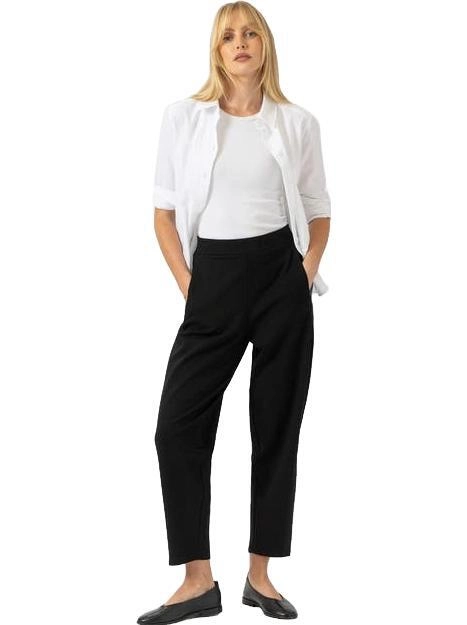 SAINT + SOFIA Barrel Leg Jersey Pant - Black