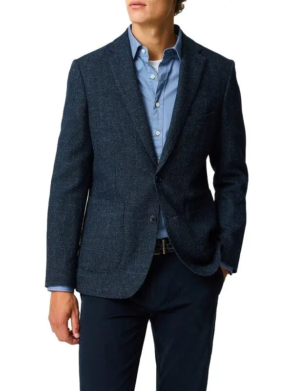 Rodd & Gunn Archibold Navy Slub Wool & Cotton Blend Sport Coat - Marine