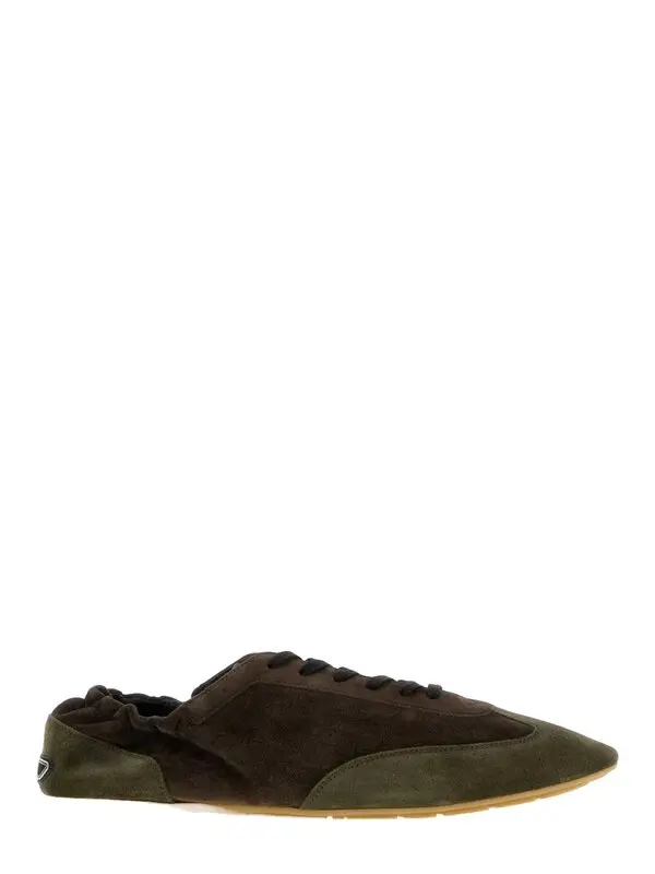 Saint Laurent Lewis Bicolor Suede Calfskin Low-top Sneakers - Cream
