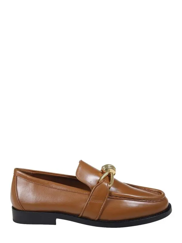 Bottega Veneta Astaire Smooth Calfskin Loafers With Knot Charm - Brown