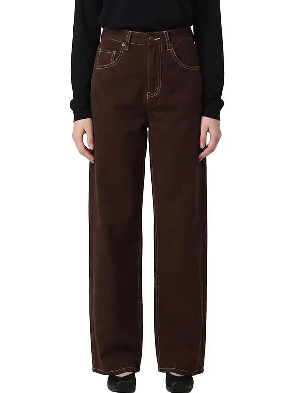 UMA WANG Phyllis High-waisted Wide-leg Trousers In Wool Blend - Brown