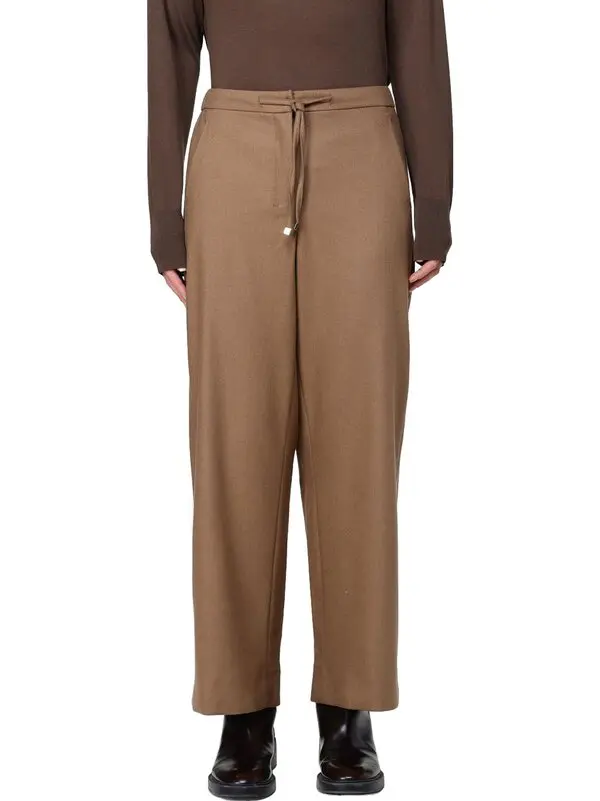 Max Mara Wide-leg Pure Wool Trousers With Drawstring Waist - Camel