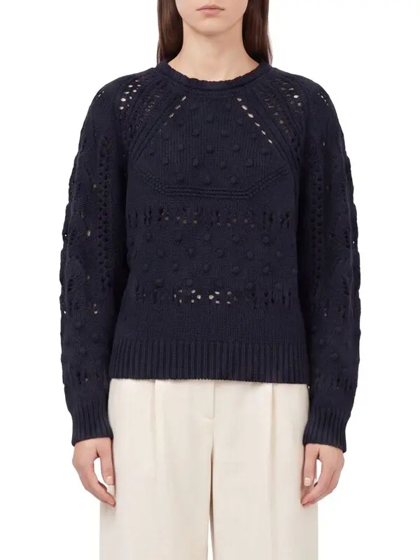 Isabel Marant Étoile Wool And Cotton Blend Crewneck Jumper With Ribbed Trims - Black