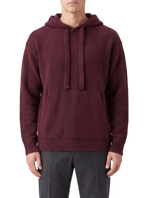 LANEUS Cashmere And Silk Blend Hoodie With Pouch Pocket - Violet