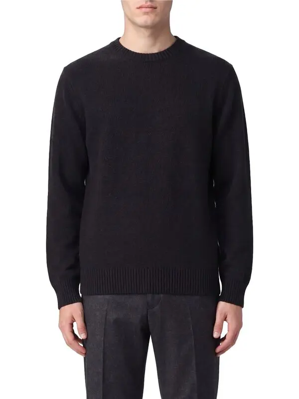 KANGRA Wool And Cashmere Blend Crewneck Sweater With Ribbed Trims - Brown