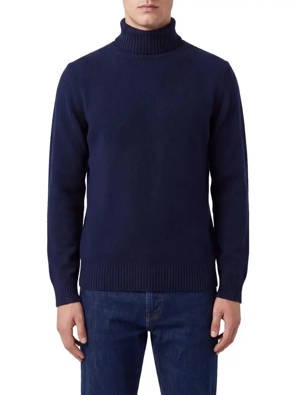 KANGRA Wool And Cashmere Blend Turtleneck Sweater - Blue