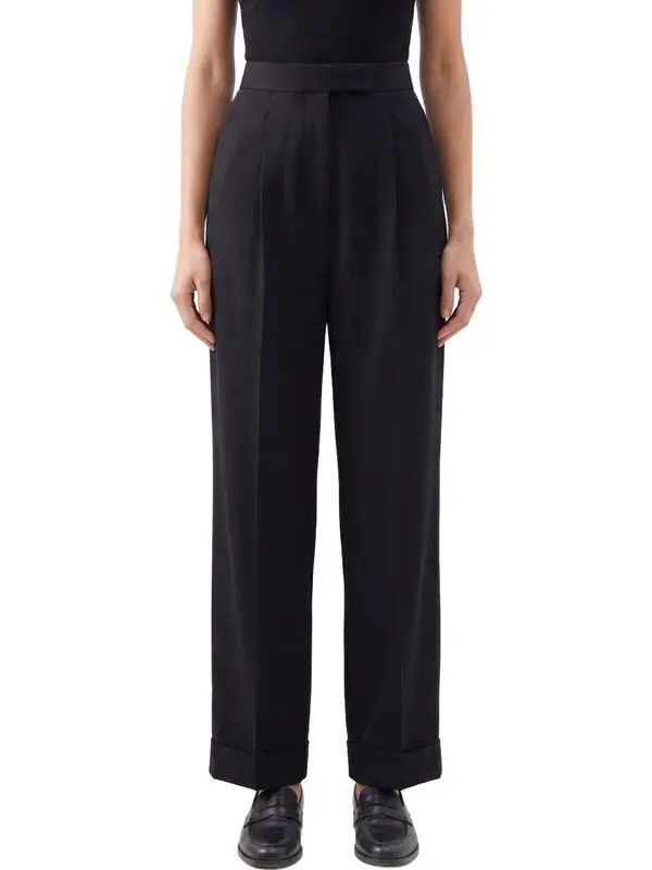 Max Mara Virgin Wool Trousers - Black