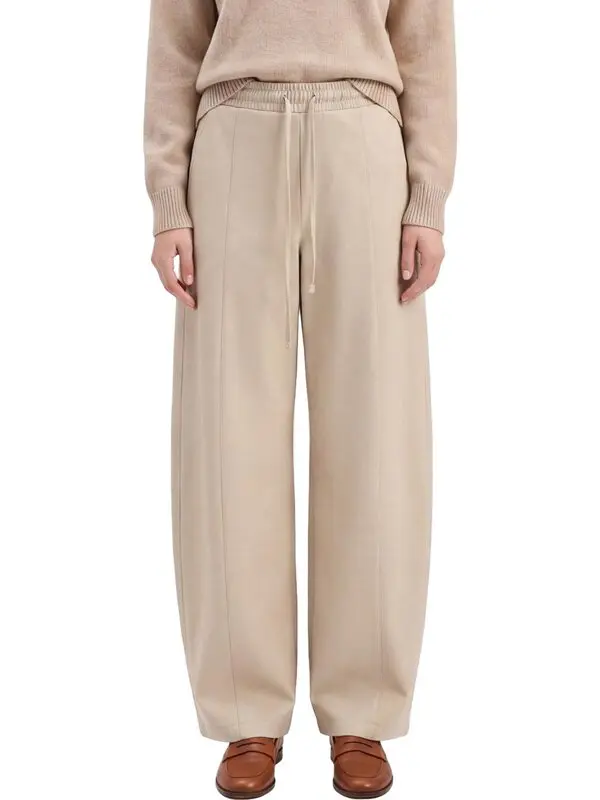 Max Mara Olmo Wide-leg High-waisted Technical Fabric Jogging Trousers - Gray