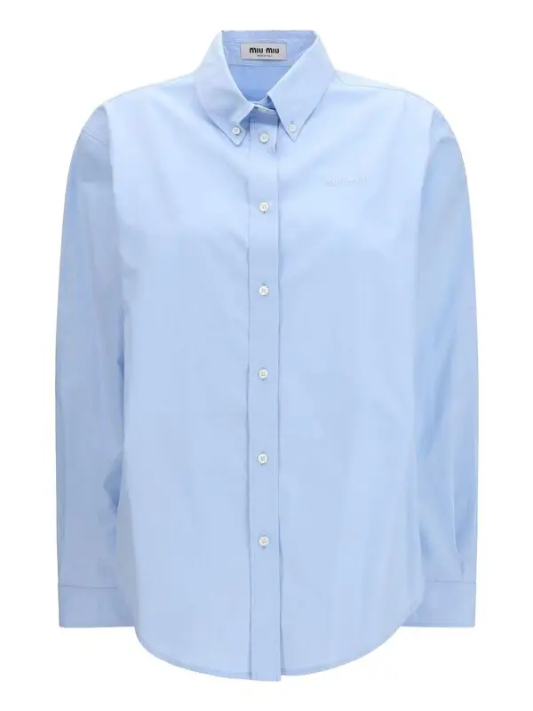 Miu Miu Cotton Poplin Shirt - Blue