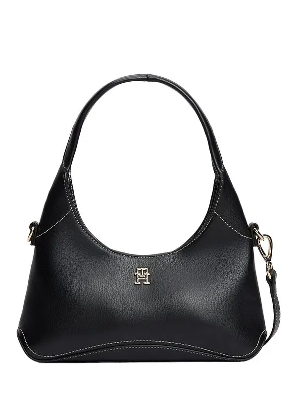 Tommy Hilfiger Monogram Mini Crescent Bag - Black