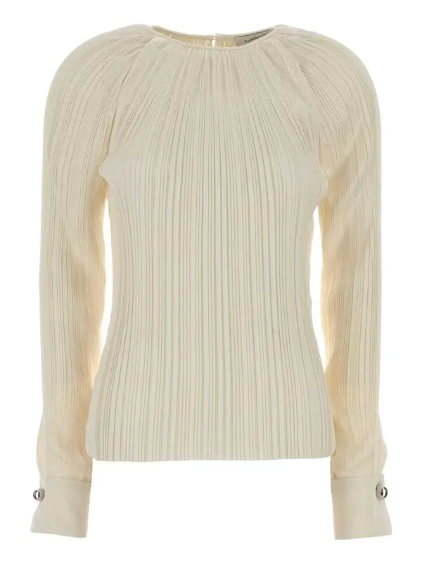 LANVIN Cream Satin Blouse - Yellow