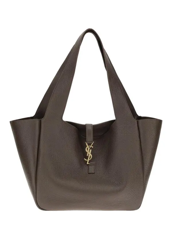 Saint Laurent Le 5 I  7 Bea Tote Bag In Deer Leather With Monogram - Brown