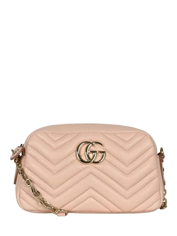 Gucci Gg Marmont Chevron Matelasse Nappa Camera Bag - Pink