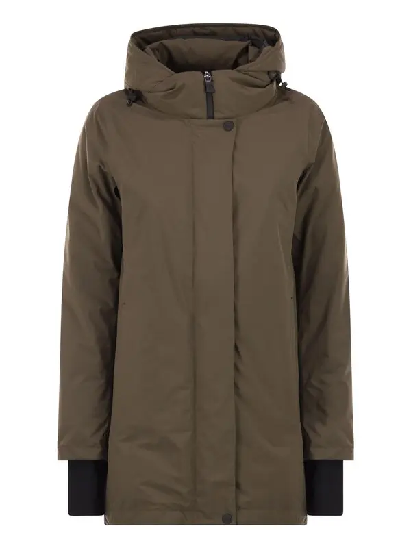 Herno A-shaped Down Jacket With Hood, 2 Layers - Green
