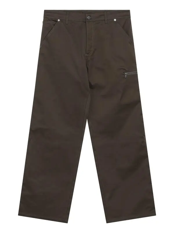 Moncler Khaki Technical Cotton Trousers - Green