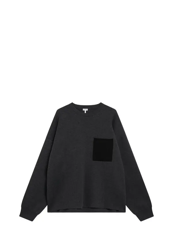 Loewe Charcoal Grey Jumper In Cotton Blend - Gray