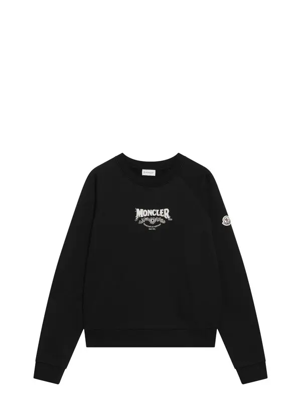 Moncler Sweatshirt With Logo Embroidery - Black