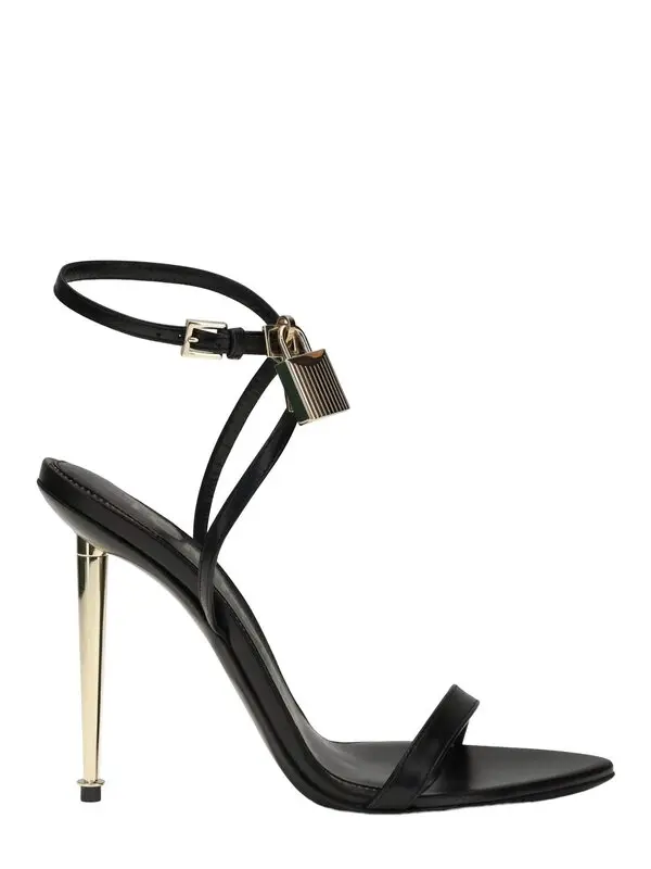 TOM FORD Padlock Pointy Naked Heeled Sandals - Black