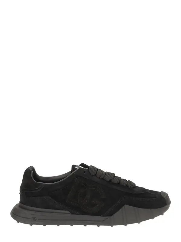 Dolce & Gabbana Dg Athletic Sneakers In Suede Leather - Black