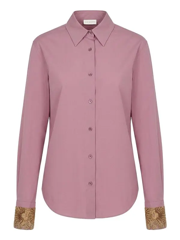 Dries Van Noten Chloris Cotton Shirt With Embroiders Cuffs - Multicolor