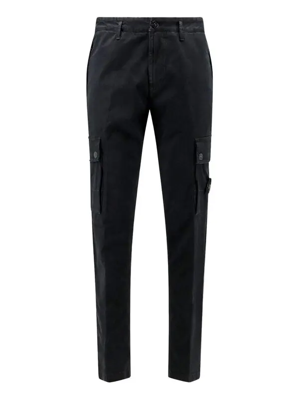 Stone Island Cargo Stretch Organic Cotton Trousers - Black