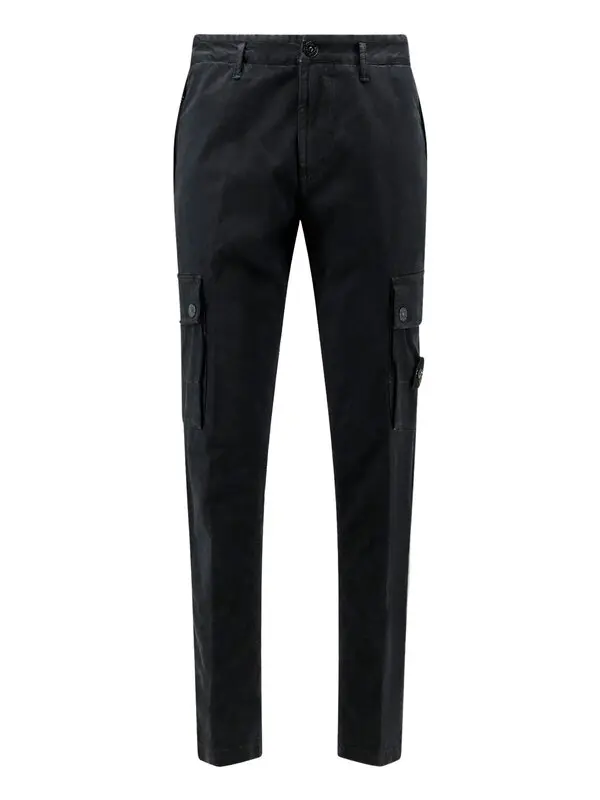 Stone Island Cargo Stretch Organic Cotton Trousers - Black