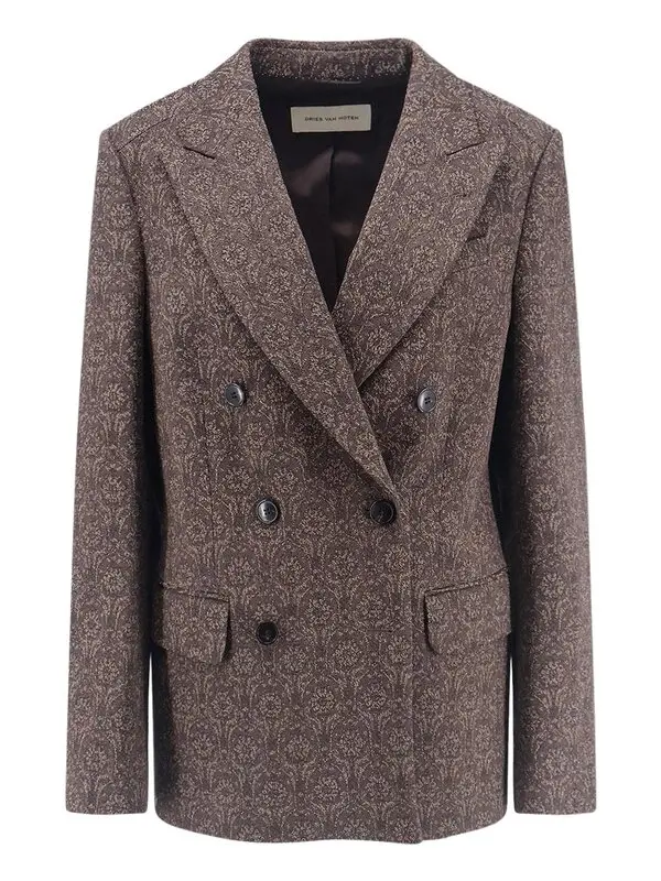Dries Van Noten Barrysta Wool And Cotton Blazer - Brown
