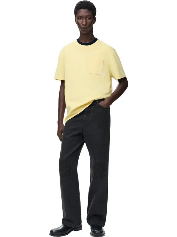 Loewe Anagram Baggy Jeans In Denim - Black