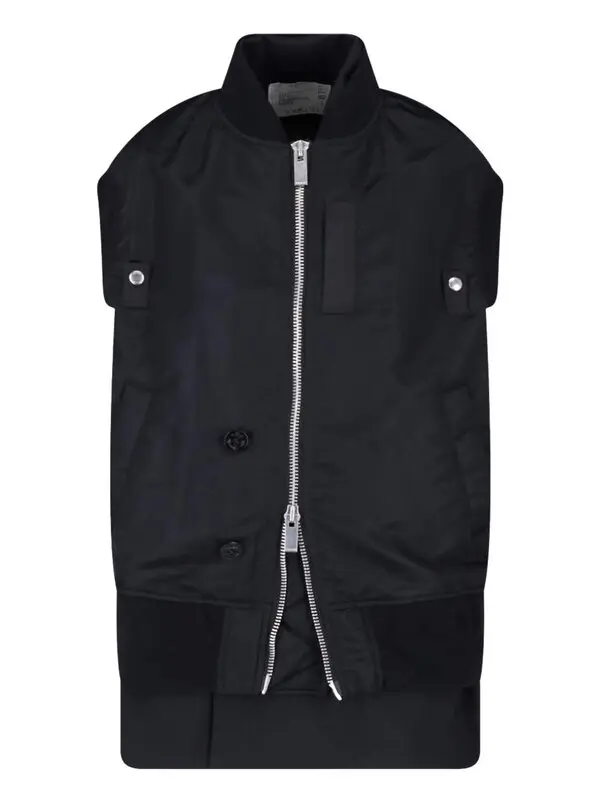 Sacai Nylon Twill Vest - Black