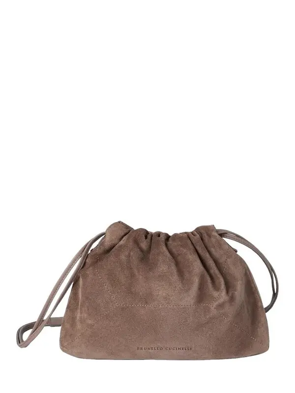 Brunello Cucinelli Suede Bc Duo Pouch - Beige
