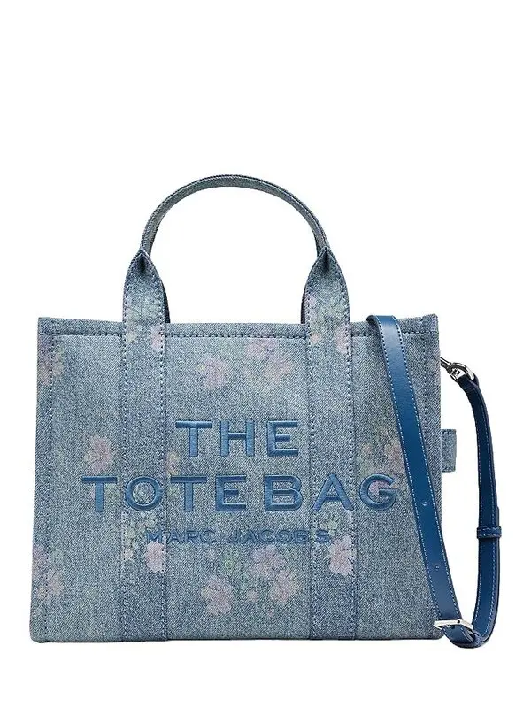 Marc Jacobs Medium Antique Flower Denim Tote Bag - Indigo Multi