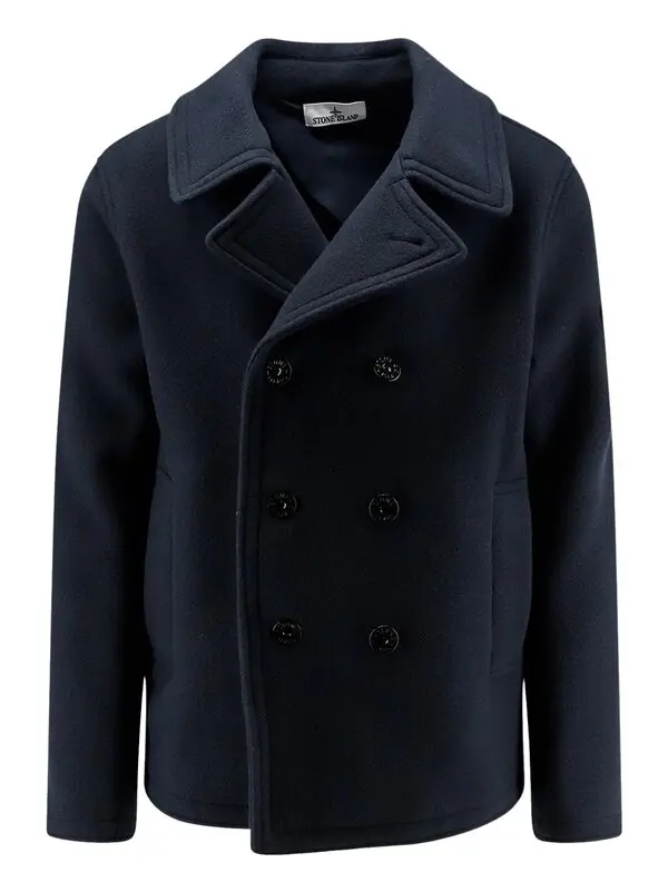 Stone Island Wool Blend Coat - Multicolor