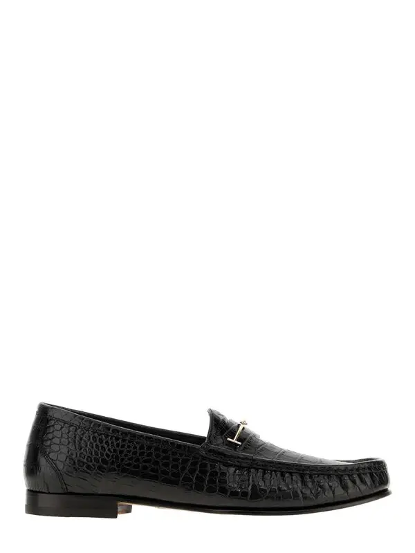 TOM FORD Leather Loafers - Black