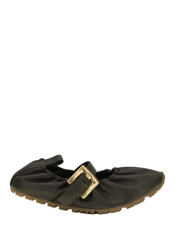 Balmain Buckle Strap Ballerinas - Green