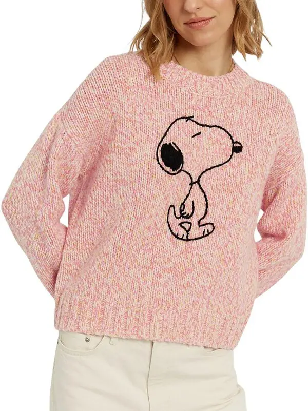 Chinti & Parker Merino Snoopy Marl Sweater - Multi Pink