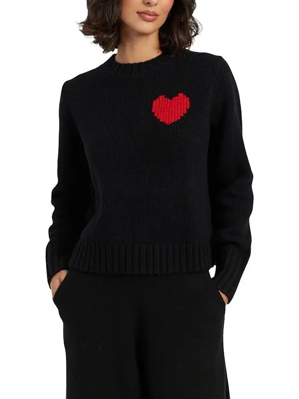 Chinti & Parker Merino Heart Sweater - Black