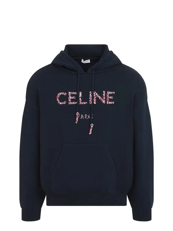 Celine Knit Hoodie - Blue