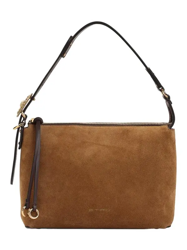 Etro Hobo Suede Shoulder Bag - Brown