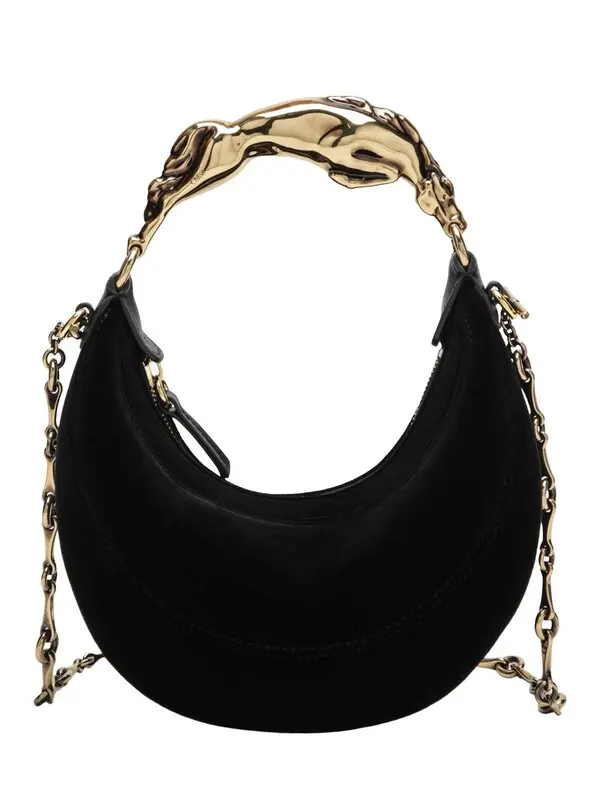 Chloé Suede Hobo Bag With Sculptural Handle - Black