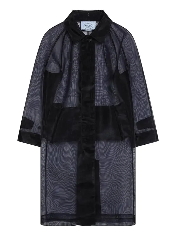 Prada Single-breasted Overcoat In Crinoline - Blue