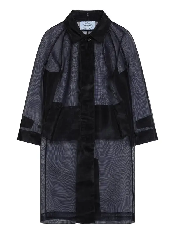 Prada Single-breasted Overcoat In Crinoline - Blue